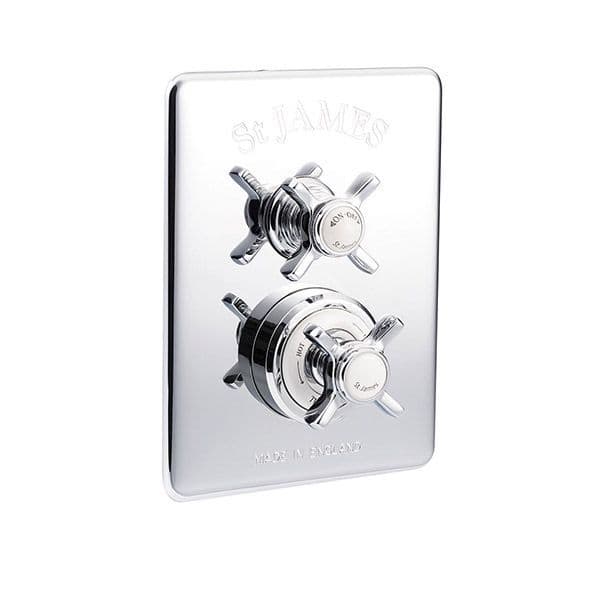 St James Classical Concealed Thermostatic Shower Valve with 2-Function ...