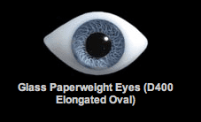 Glass Paperweight Eyes D400 Elongated Oval