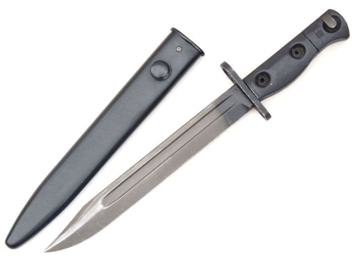 British SLR L1A4 bayonet and scabbard 1975 dated SOLD