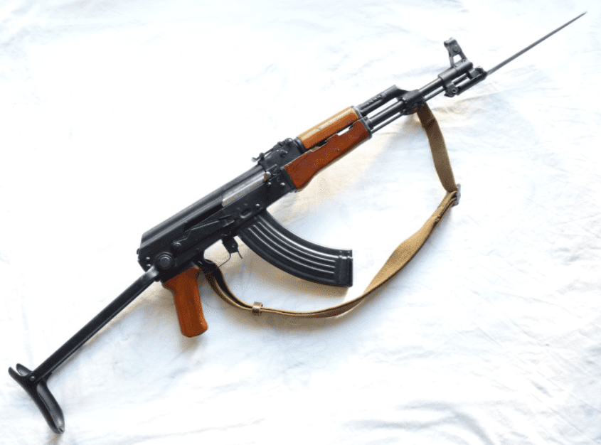 Deactivated Chinese Type 56 assault rifle with under-folding bayonet ...