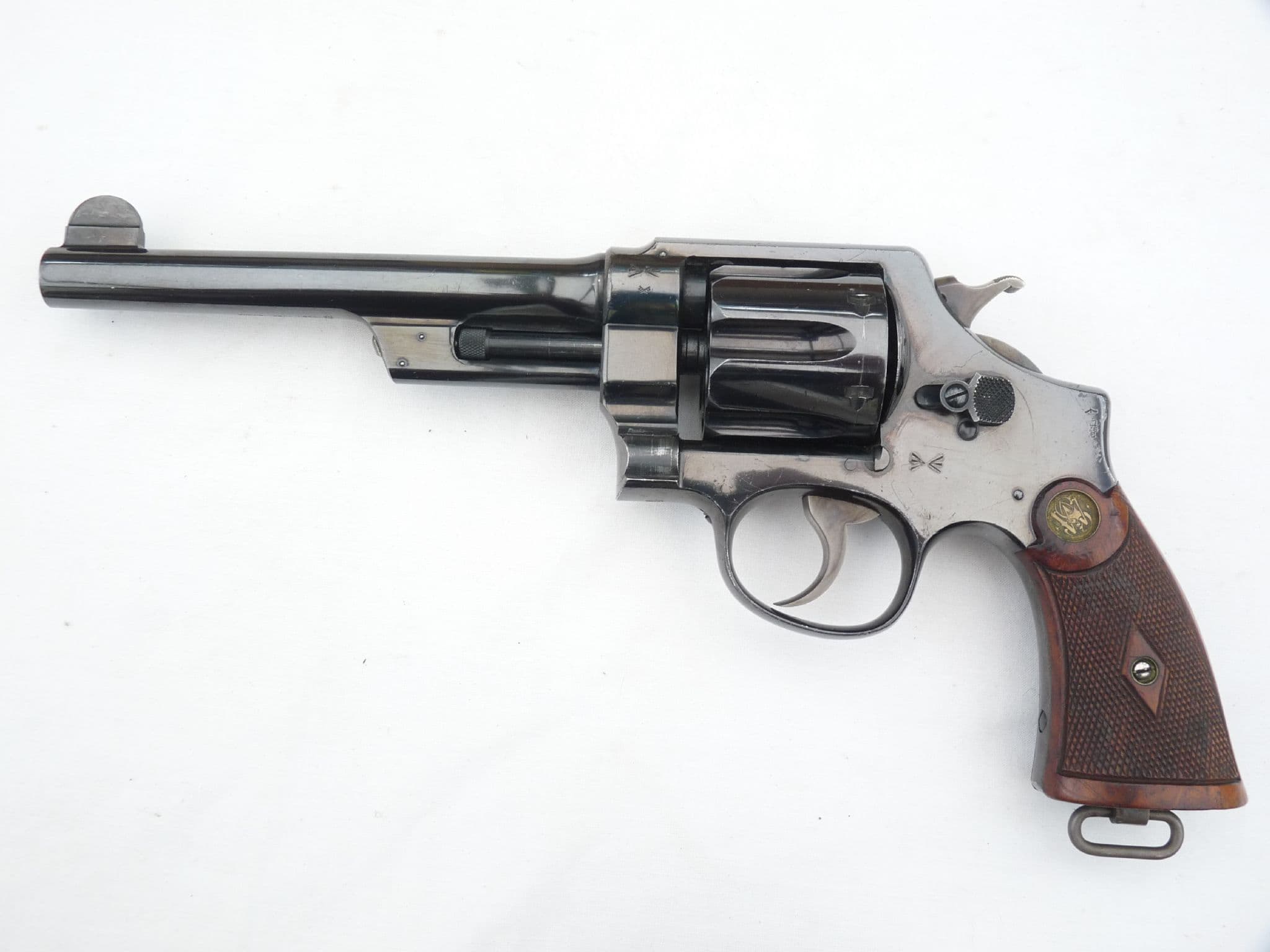 Deactivated Smith & Wesson 455& x22; mk1 rare triple lock revolver ...