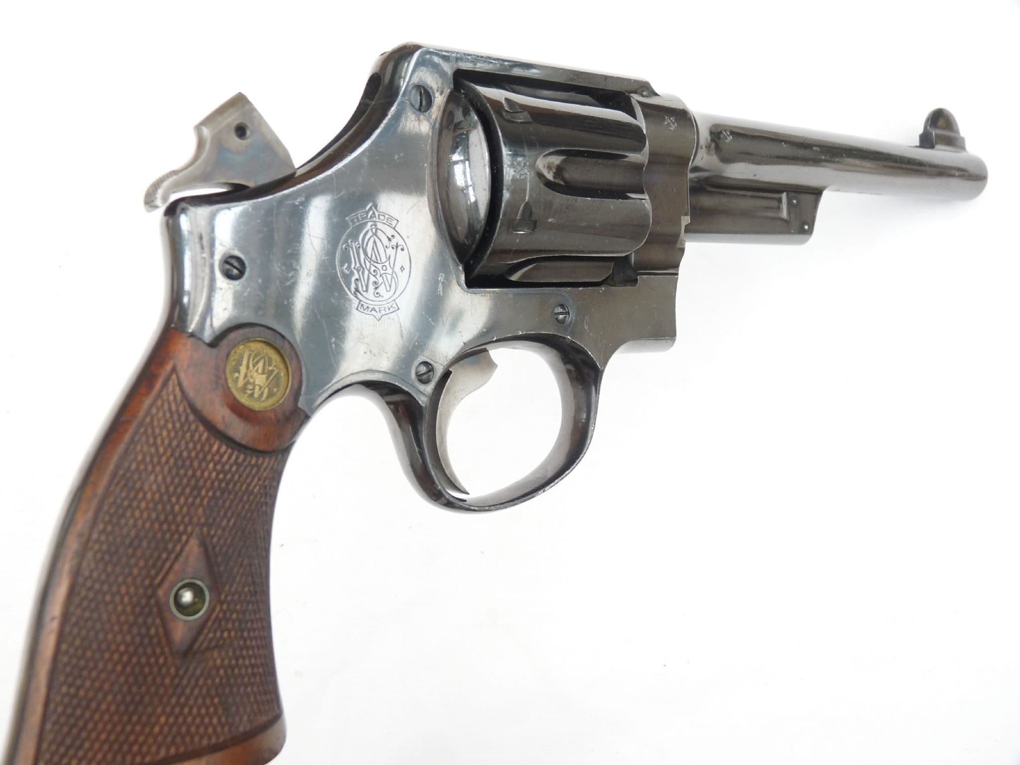 Deactivated Smith & Wesson 455& x22; mk1 rare triple lock revolver ...