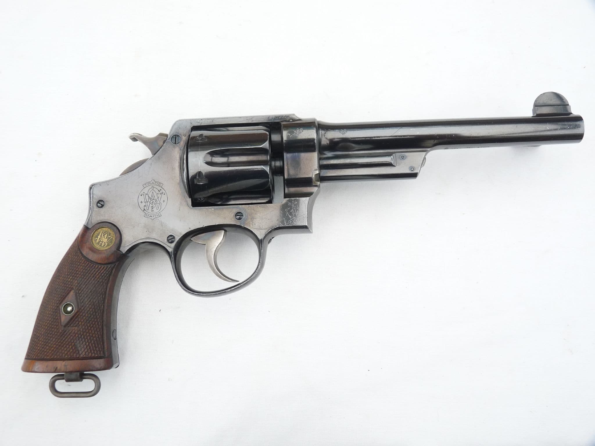 Deactivated Smith & Wesson 455& x22; mk1 rare triple lock revolver ...
