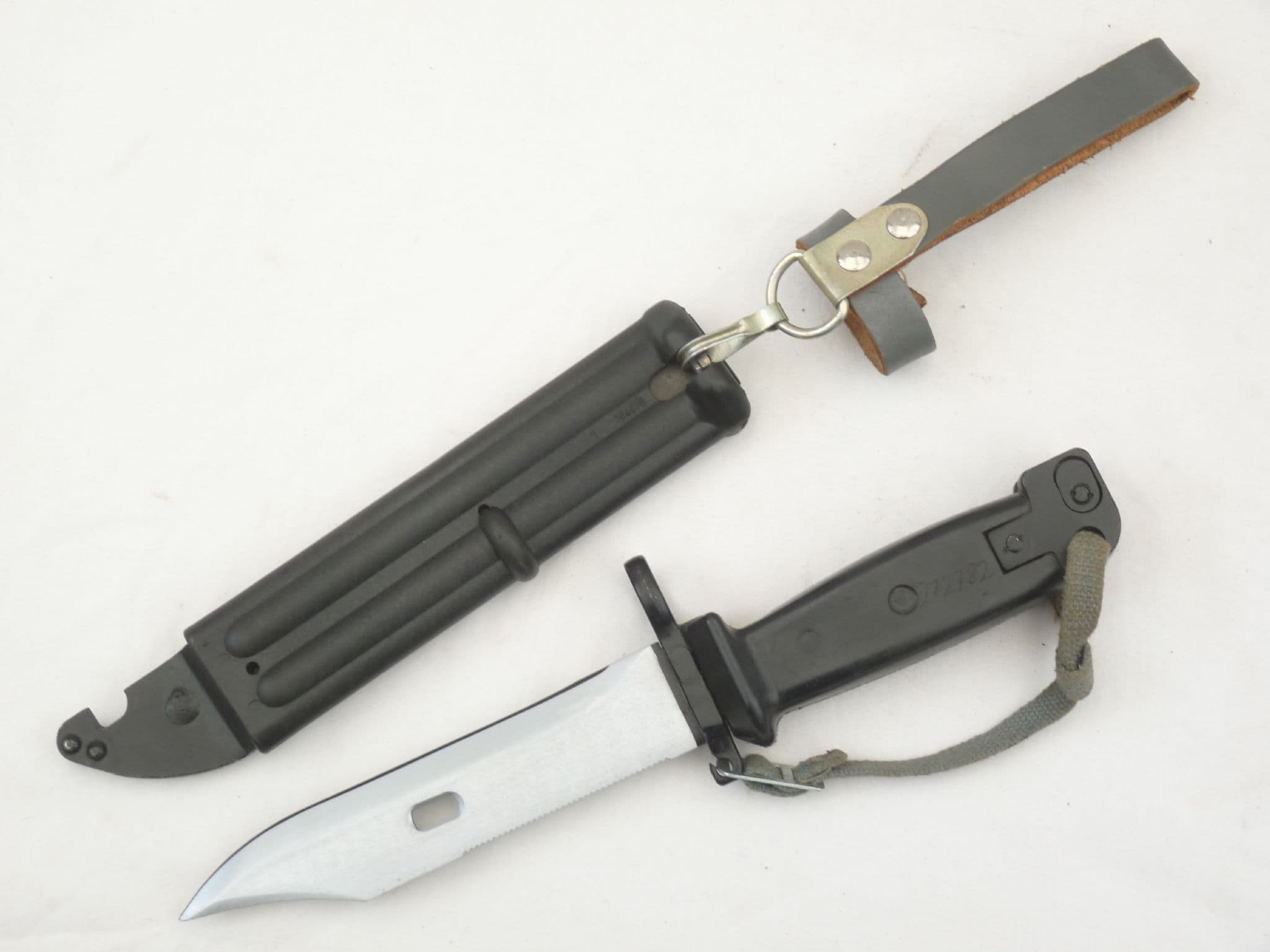 East German made Kalashnikov AKM Type 2 bayonet with scabbard and ...