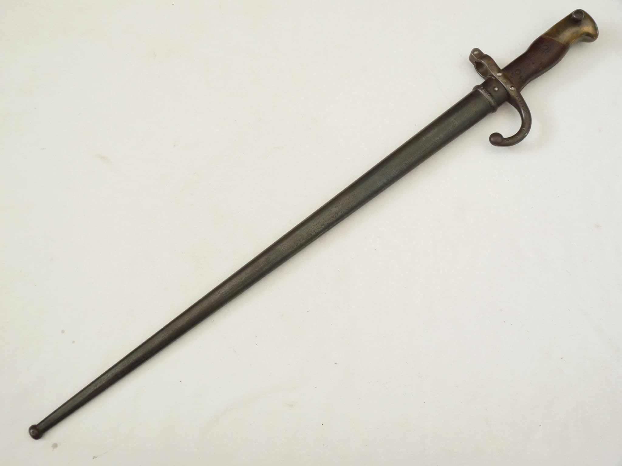 French Gras M1874 bayonet and scabbard 1877 dated matching s/numbers
