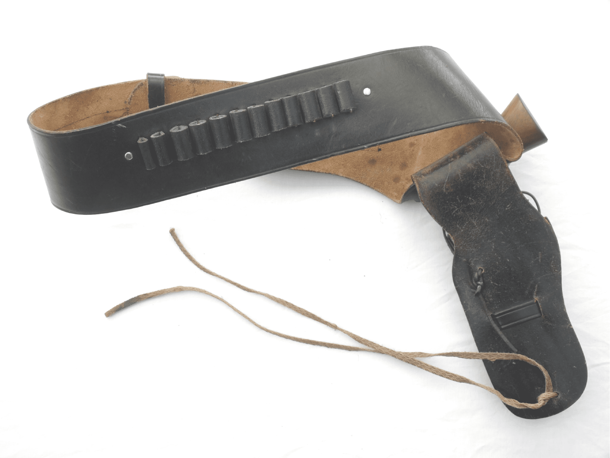Reproduction leather Wild West cowboy s belt and holster SOLD