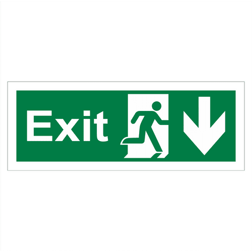 Exit Arrow Down Sign | Emergency Exit Sign | Bath Signs Digital
