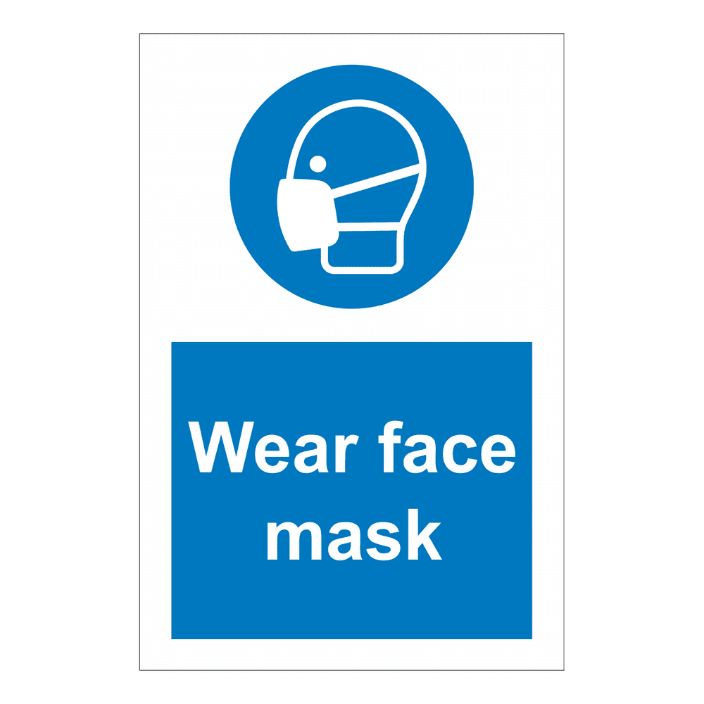 Wear Face Mask Sign | Safety Clothing (PPE) Signs | Bath Signs Digital