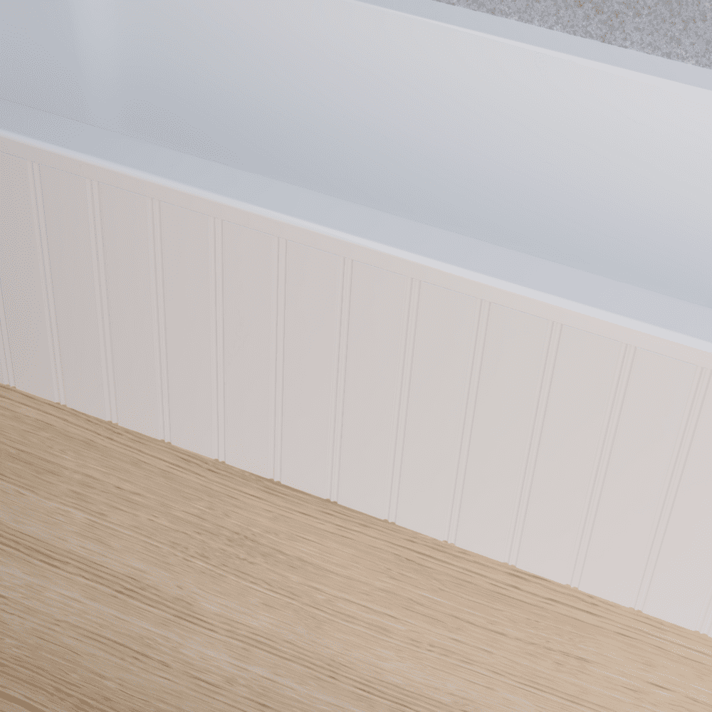 Bead and Butt Matt White 1 Piece Bath Panels