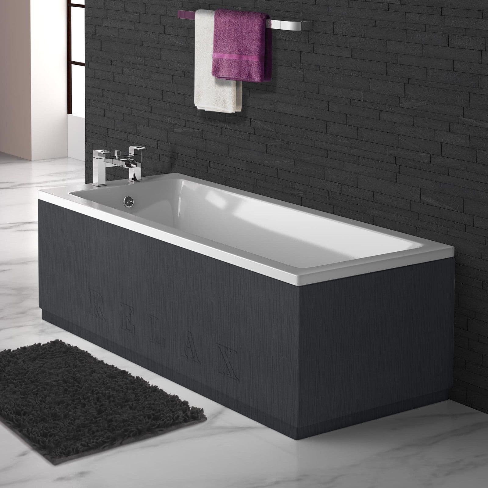 Black Graphite Engraved 2 Piece adjustable Bath Panels