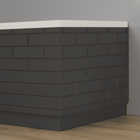 Brick Effect High Gloss Anthracite 2 Piece adjustable Bath Panels