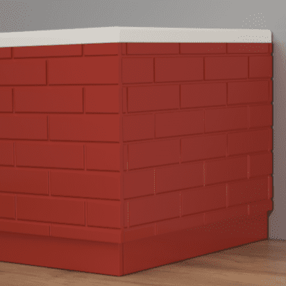 Brick Effect High Gloss Red 2 Piece adjustable Bath Panels