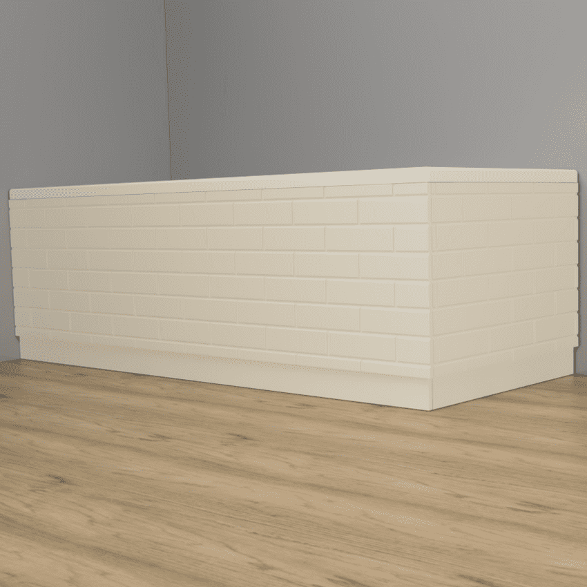 Brick Effect Matt Cream 2 Piece adjustable Bath Panels