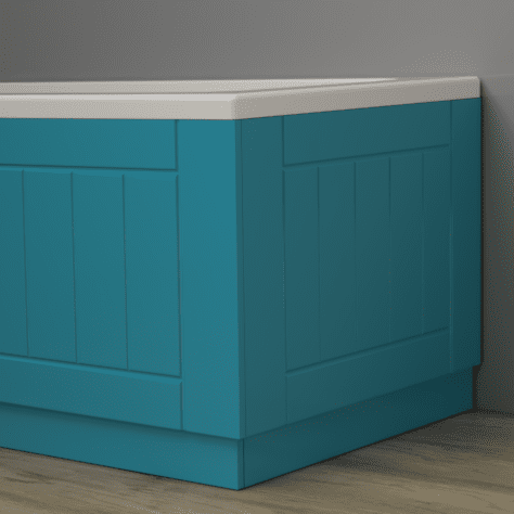 Farmhouse Shaker High Gloss Blue 2 Piece adjustable Bath Panels