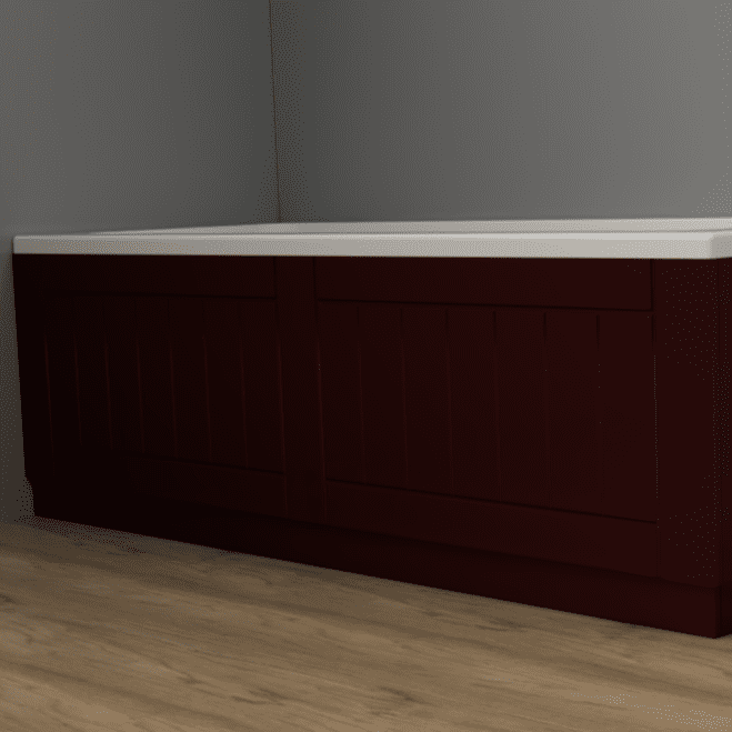 Farmhouse Shaker High Gloss Burgundy 2 Piece adjustable Bath Panels