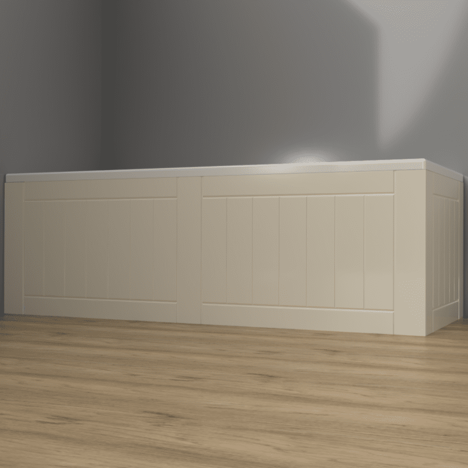 Farmhouse Shaker High Gloss Cream 1 Piece adjustable Bath Panels