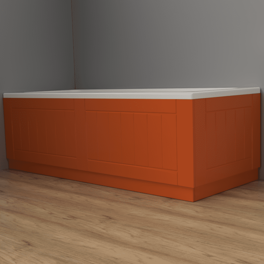 Farmhouse Shaker High Gloss Orange 2 Piece adjustable Bath Panels