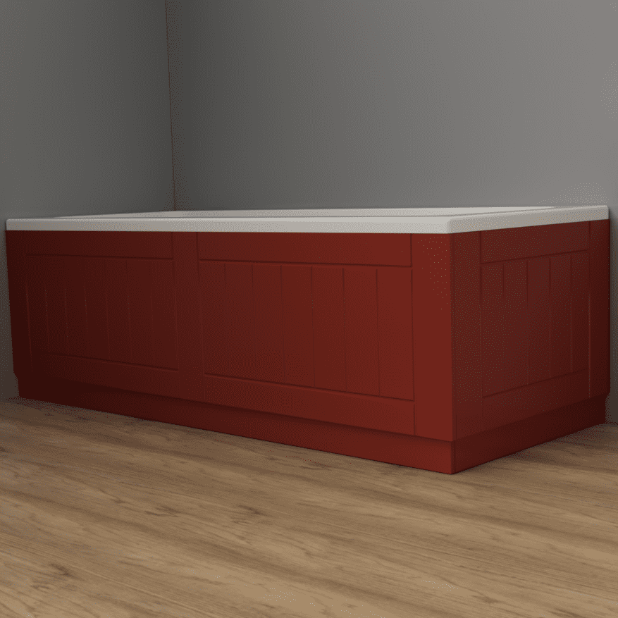 Farmhouse Shaker High Gloss Red 2 Piece adjustable Bath Panels