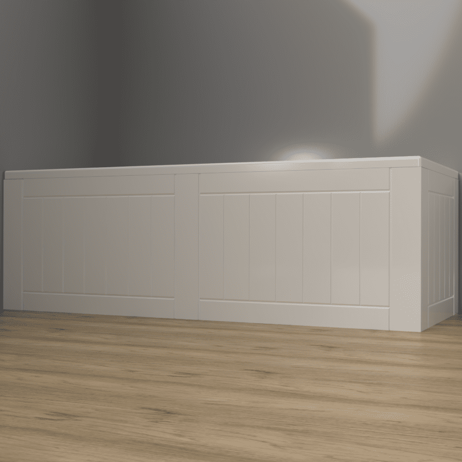 Farmhouse Shaker Style High Gloss White 1 Piece Bath Panels