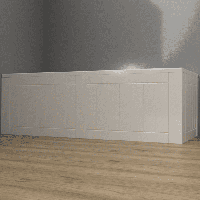 Farmhouse Shaker Style High Gloss White 1 Piece Bath Panels