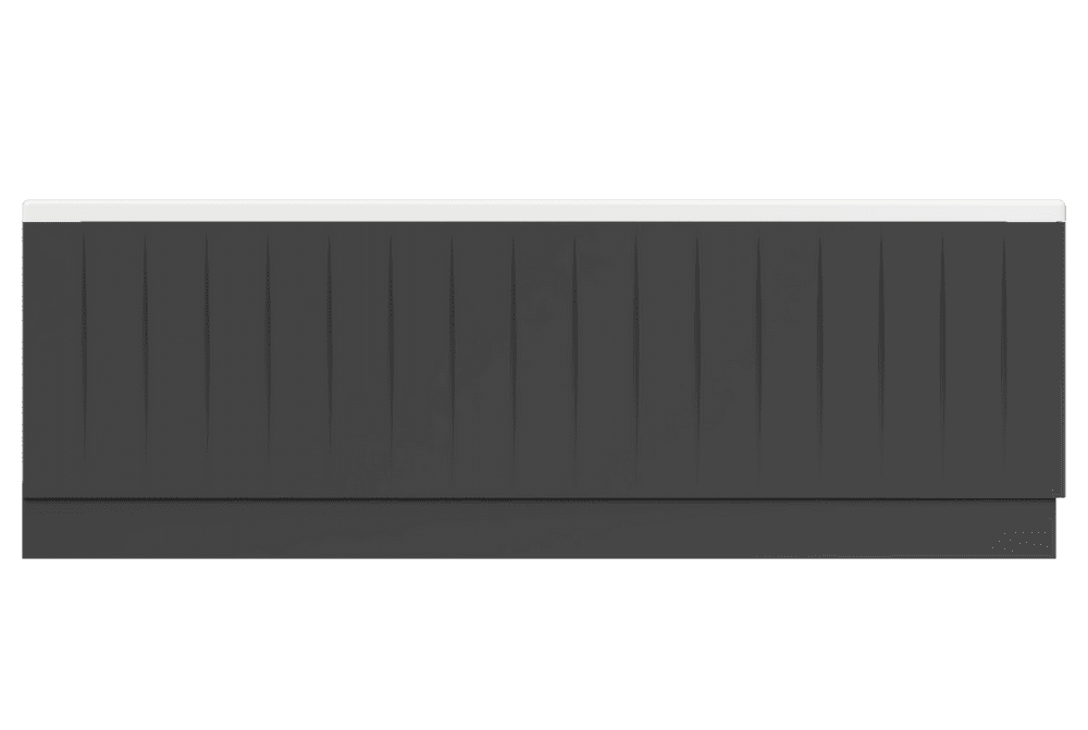 Fluted High Gloss Anthracite 2 Piece adjustable Bath Panels