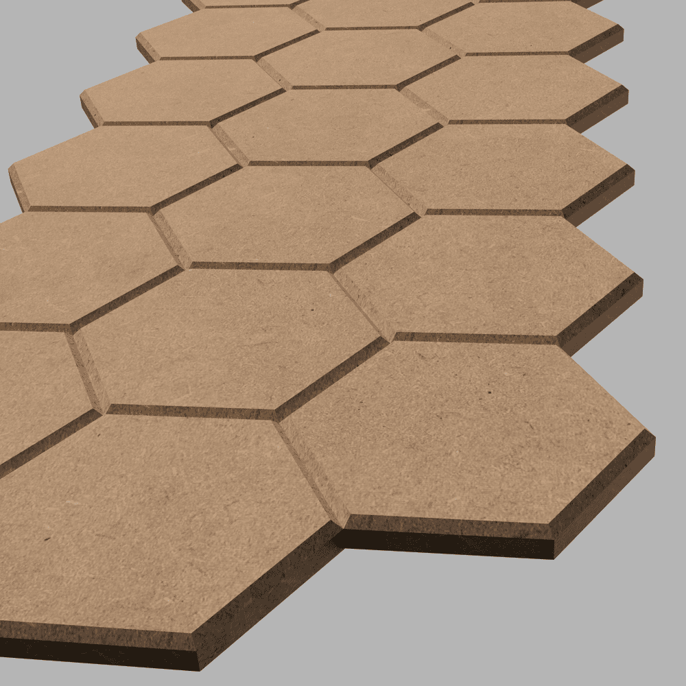 Hexagon effect wall panelling 4 x panels 0 6msq Coverage