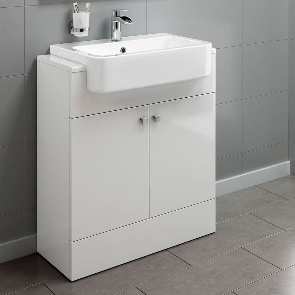 High Gloss White Bespoke Vanity Unit