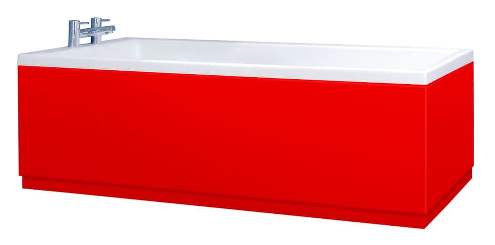Low Level High Gloss Red Bath Panels with Plinths