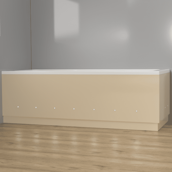 Luxury Gloss Coffee 2 Piece adjustable Bath Panels with LED Lights