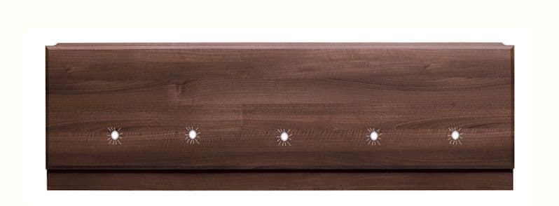 Luxury LED Illuminated Matt Walnut 2 Piece adjustable Bath Panels