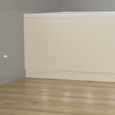 Luxury Matt Cream 2 Piece adjustable Bath Panels with LED Lights