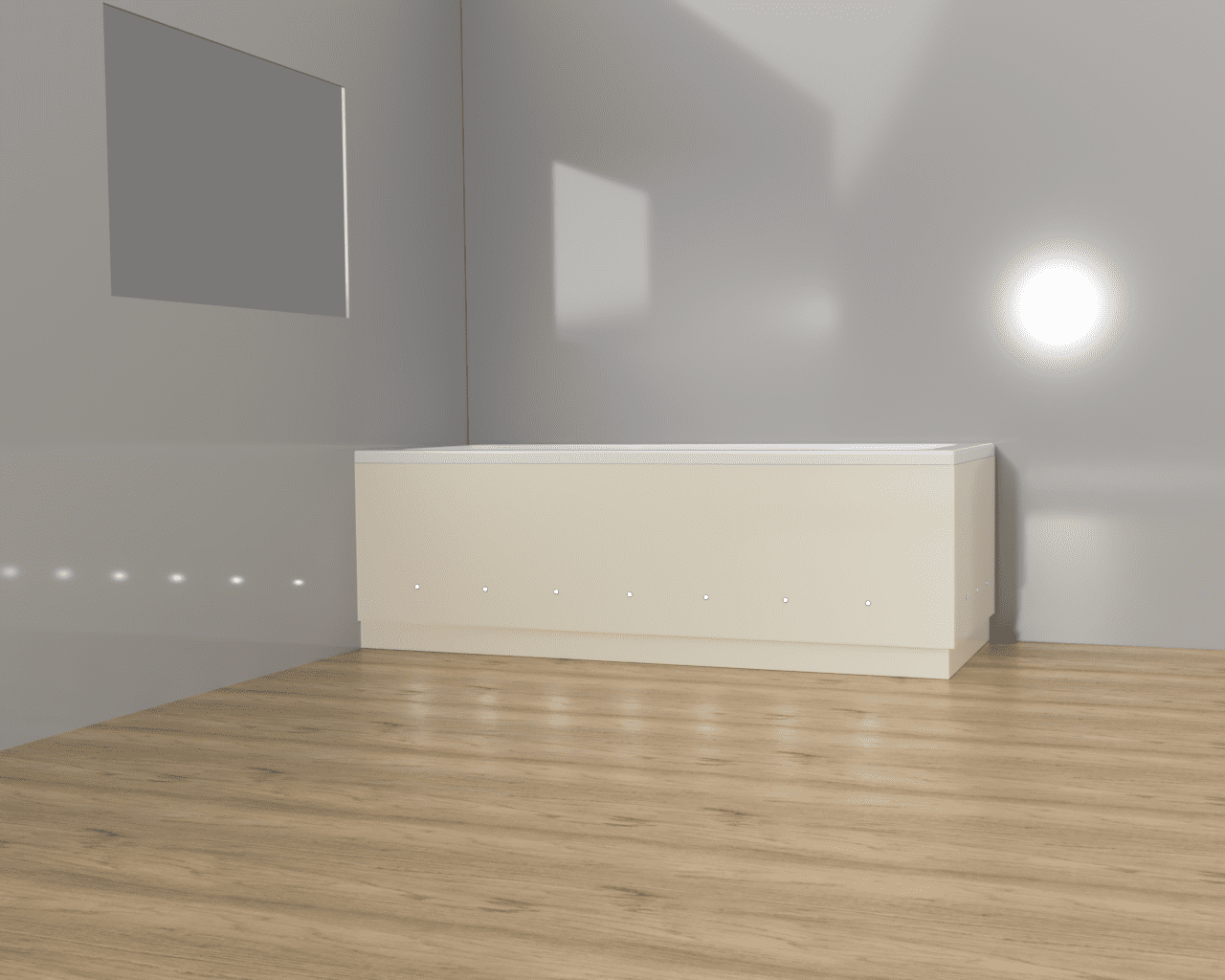 Luxury Matt Cream 2 Piece adjustable Bath Panels with LED Lights