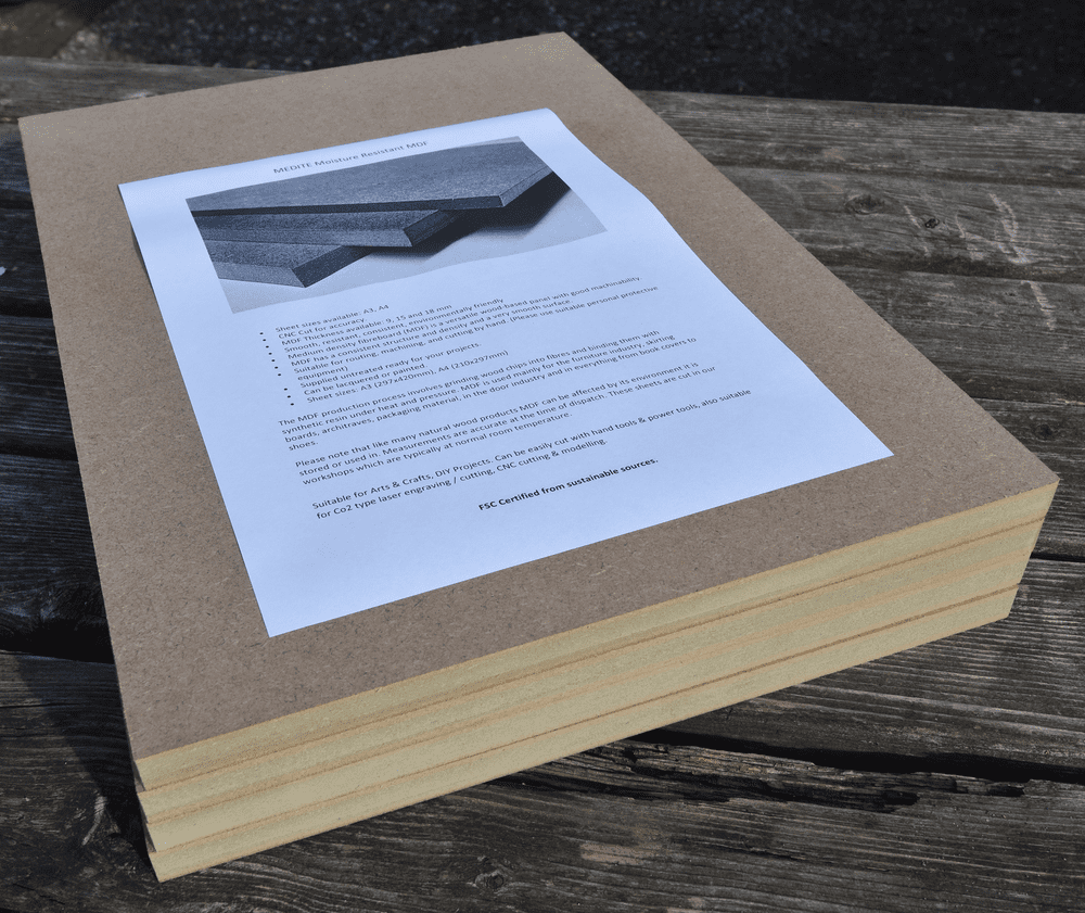 MDF Sheet 4 x Pack MEDITE Moisture Resistant MDF
