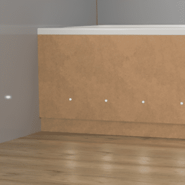 Paintable MDF 2 Piece LED Illuminated Bath Panels