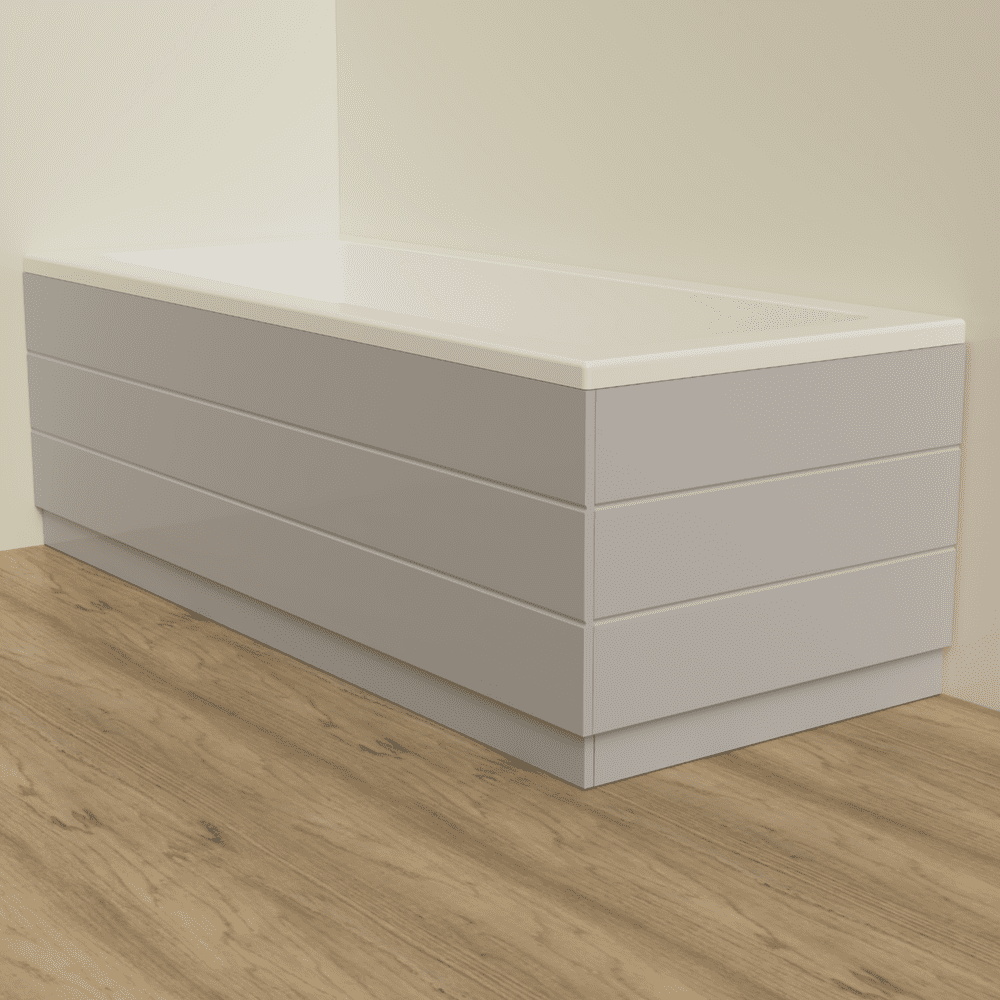 Planked Light Grey Matt 2 Piece adjustable Bath Panels