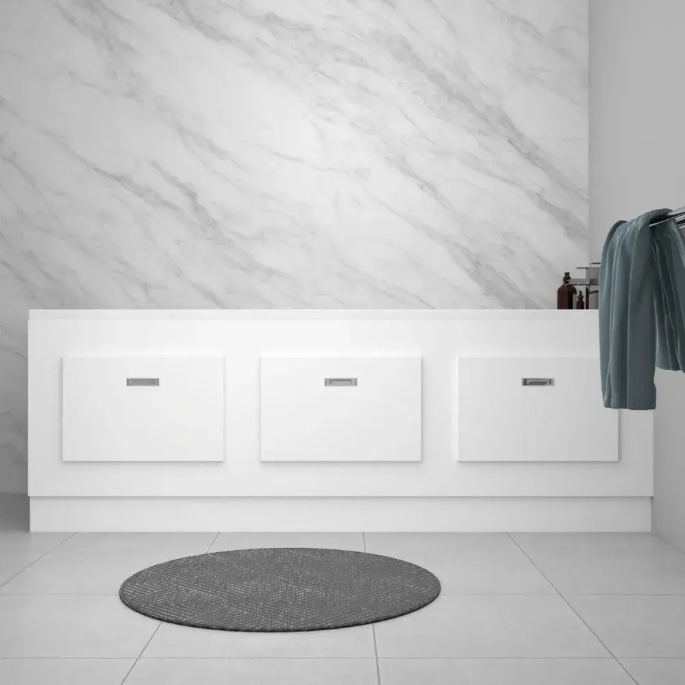 Storage Bath Panel with Magnetic Doors White