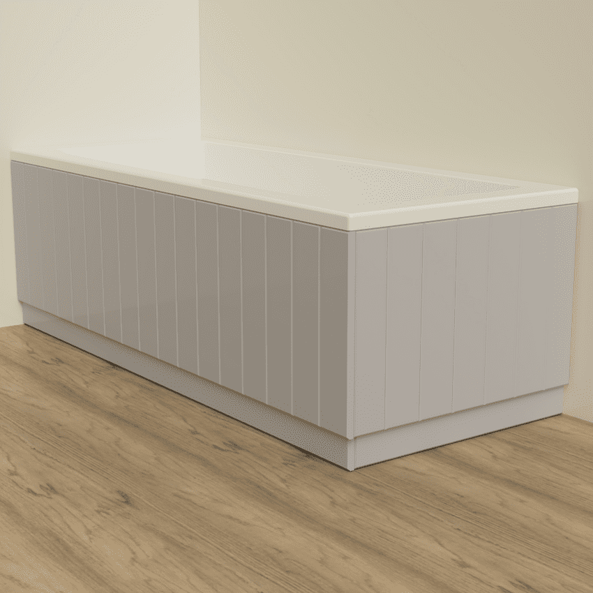 Tongue and Groove Light Grey Matt 2 Piece adjustable Bath Panels