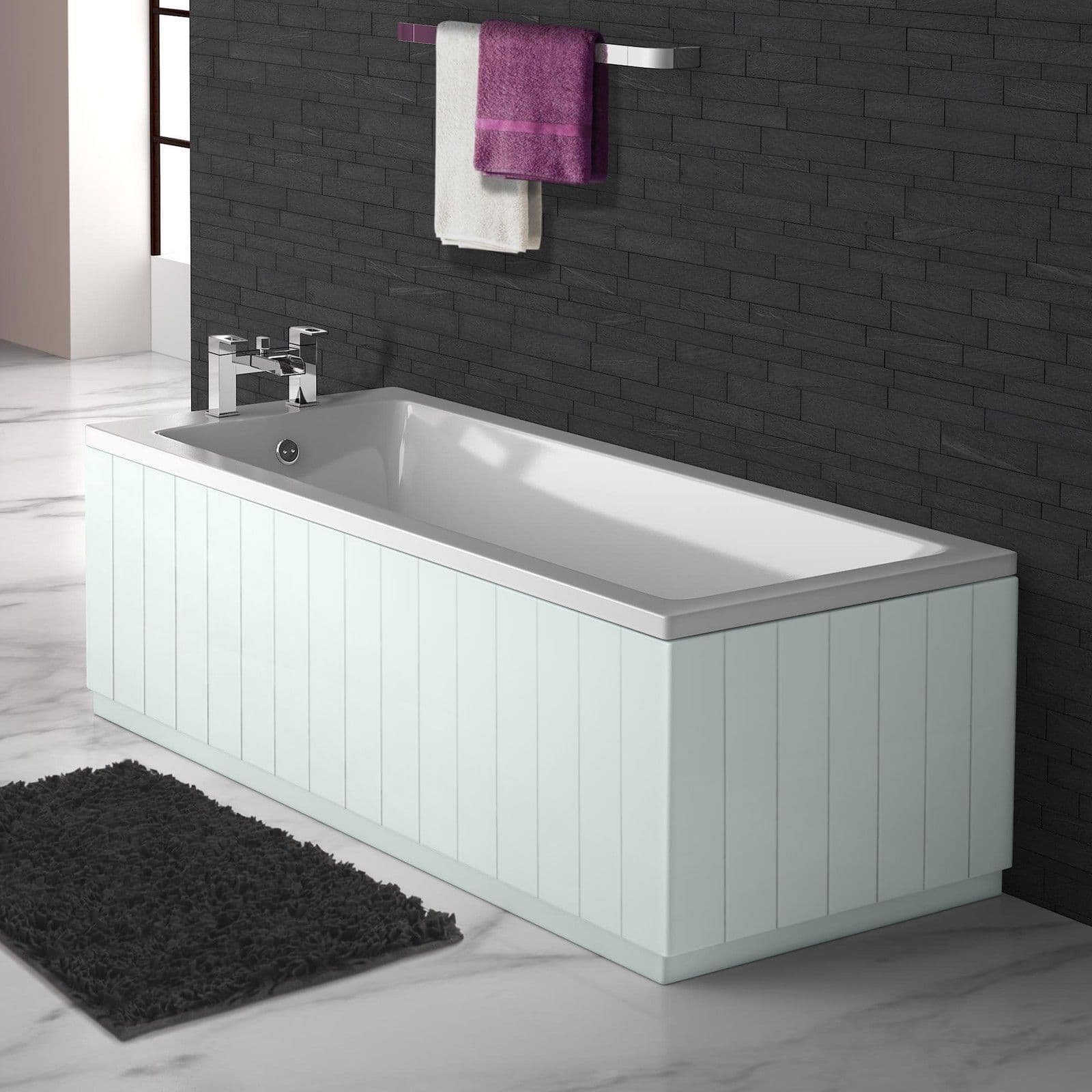 Tongue and Groove Silver 2 Piece adjustable Bath Panels
