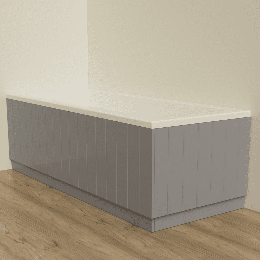 Tongue and Groove Steel Grey Matt 2 Piece adjustable Bath Panels