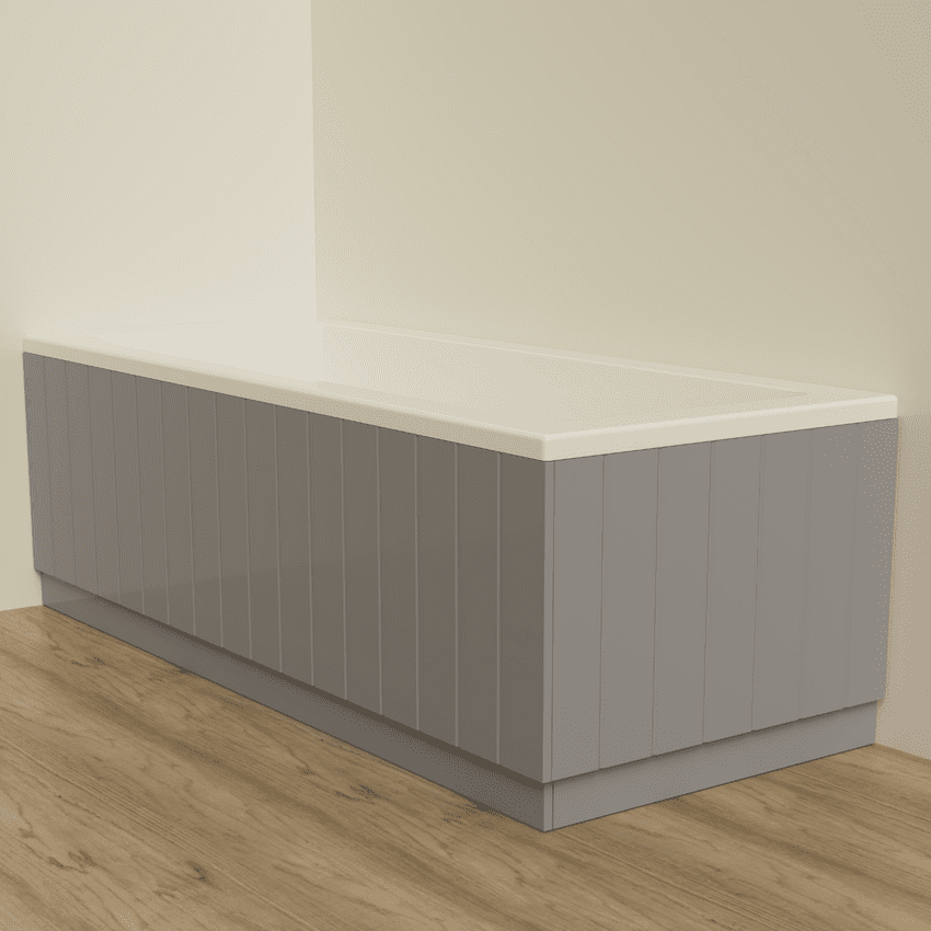 Tongue and Groove Steel Grey Matt 2 Piece adjustable Bath Panels