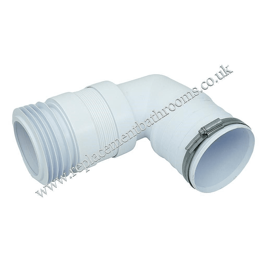 90 degree extendable pan connector for back wall pans