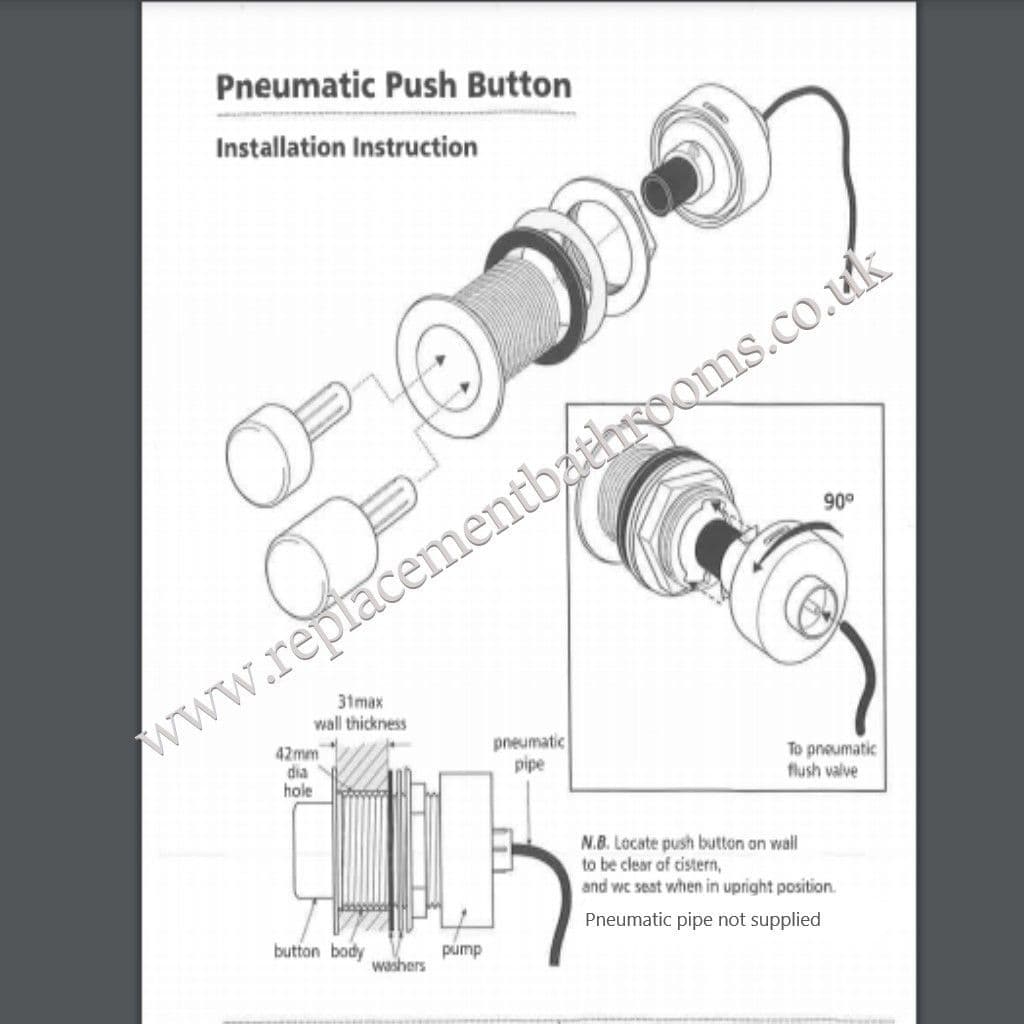 ARMITAGE Palm Push Button Assembly for Conceala toilet cisterns