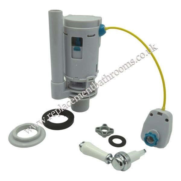 Cable operated dual flush outlet valve - lever operated