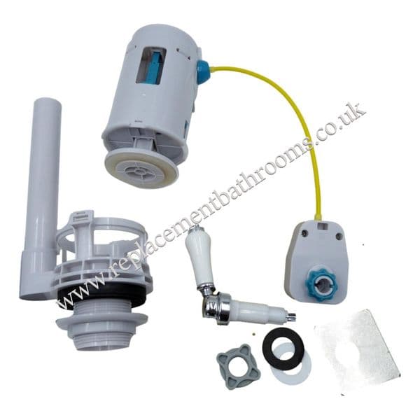 Cable operated dual flush outlet valve - lever operated