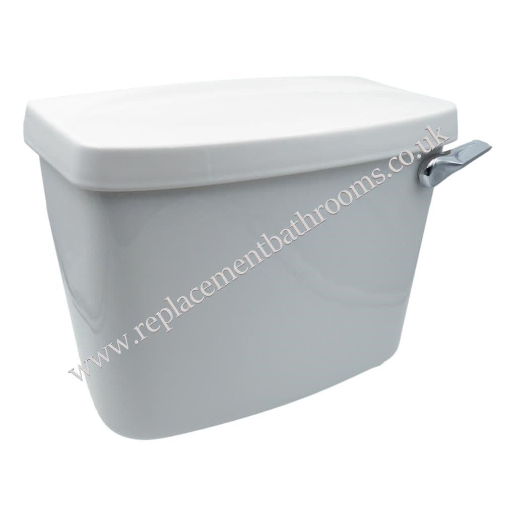 Compact LOW LEVEL WC toilet cistern white bottom inlet