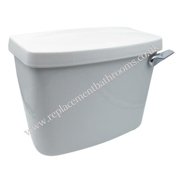 Compact LOW LEVEL WC toilet cistern white bottom inlet