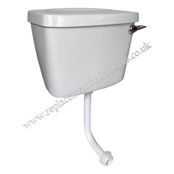 Compact LOW LEVEL WC toilet cistern white bottom inlet