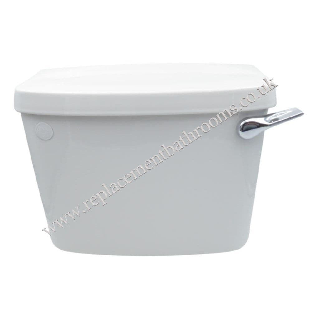 Compact LOW LEVEL WC toilet cistern white side inlet