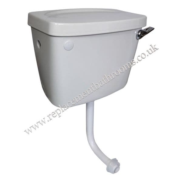 Compact LOW LEVEL WC toilet cistern white side inlet