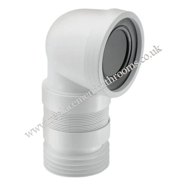Extendable flexible 90 degree toilet pan connector